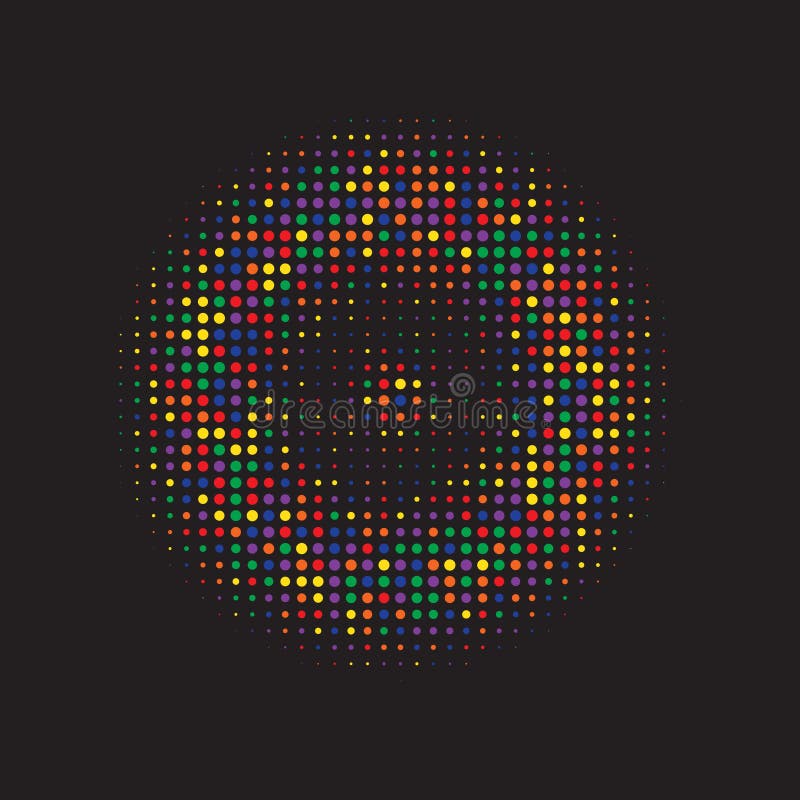 Black Gradient Backdrop. Colorful Halftone Gradation. Texture Half. Dot ...