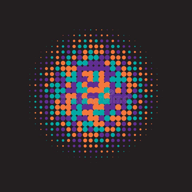 Black Gradient Background. Colorful Halftone Illustration. Texture Art ...