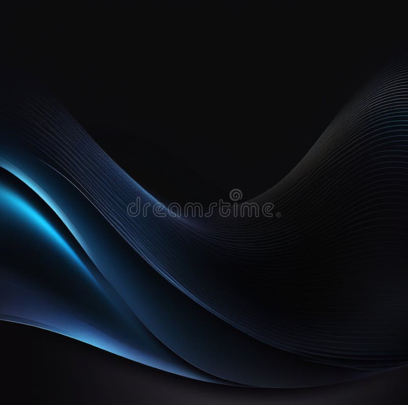 Black Blue Gradient Background with Curves Has a Bokeh Effect Stock ...