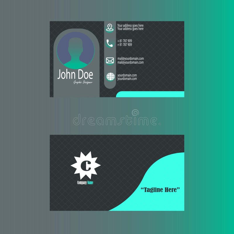 Black Gradient Business Card Design with a Rectangular Compositio Stock ...