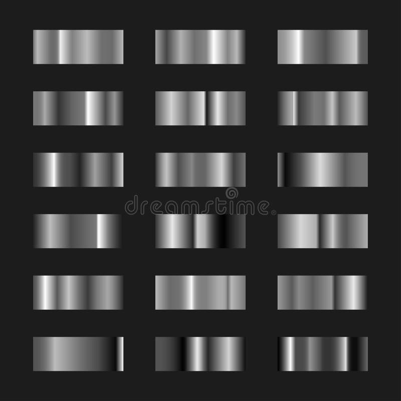 Metal Gradient Set. Golden, Bronze and Brass Gradient Design. Vector ...