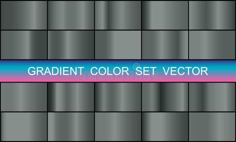 Black Gradient Color Set, Gradient Color Pallet, Metallic Gradient ...