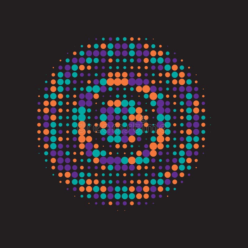 Black Gradient Dots. Colorful Halftone Shape. Texture Background. Dot ...