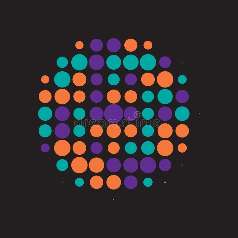 Black Gradient Modern. Colorful Halftone Art. Texture Shape. Dot Half ...