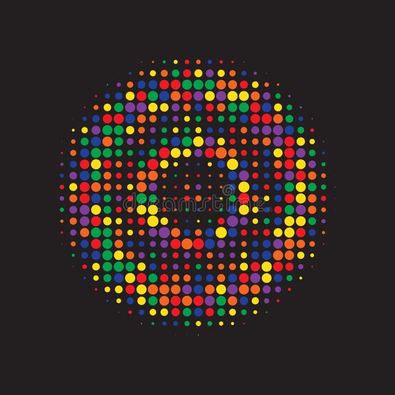 Black Gradient Gradation. Colorful Halftone Dots. Texture Set. Dot ...