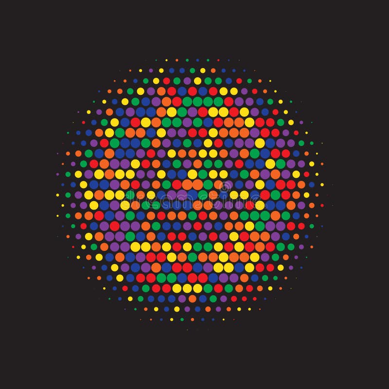 Black Gradient Retro. Colorful Halftone Element. Texture Modern. Dot ...