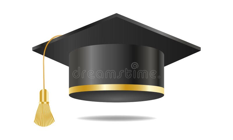 Black graduation cap stock vector. Illustration of high - 213623381