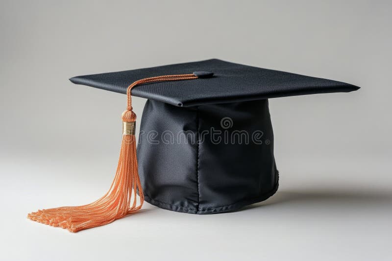 Black Graduation Cap with a Gold Tassel Represents Successful ...