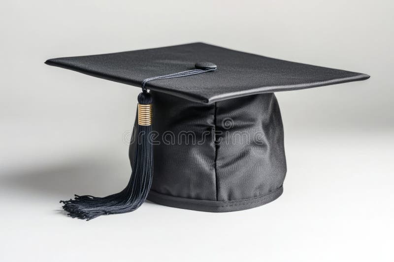 Black Graduation Cap with Gold Tassel Symbolizing Successful Completion ...