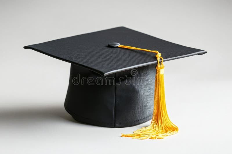 Black Graduation Cap with Golden Tassel Representing Successful ...
