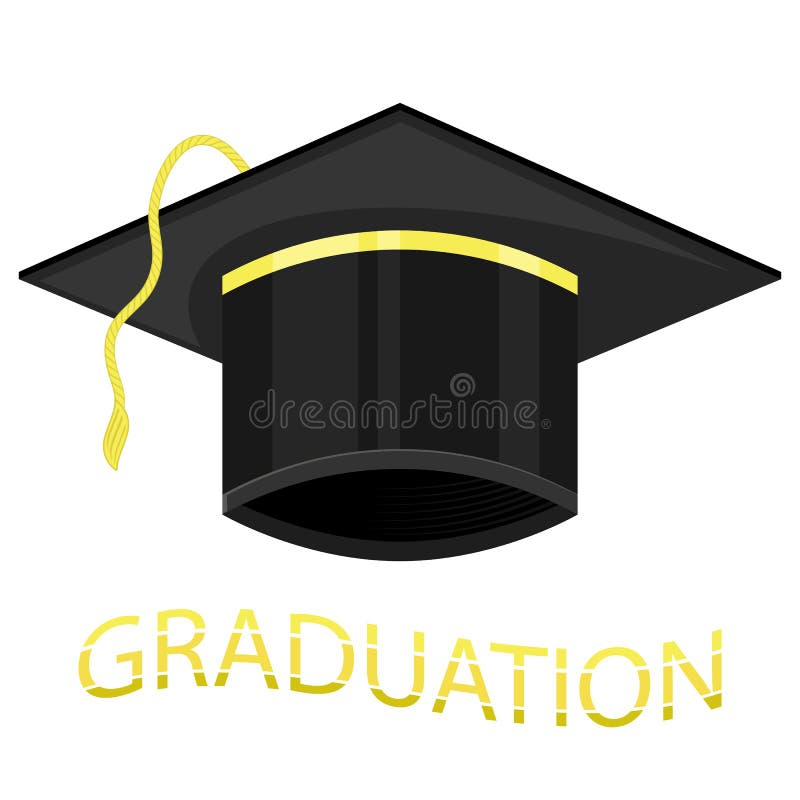 Black Graduation Cap Icon on White Background Stock Vector ...