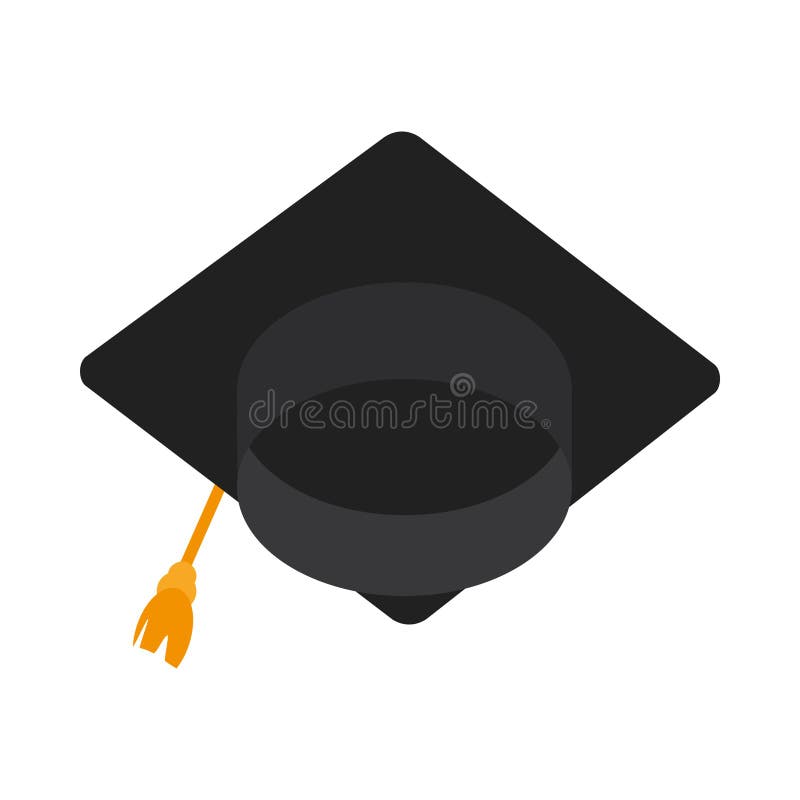 Graduation Cap of Black Color Stock Illustration - Illustration of ...