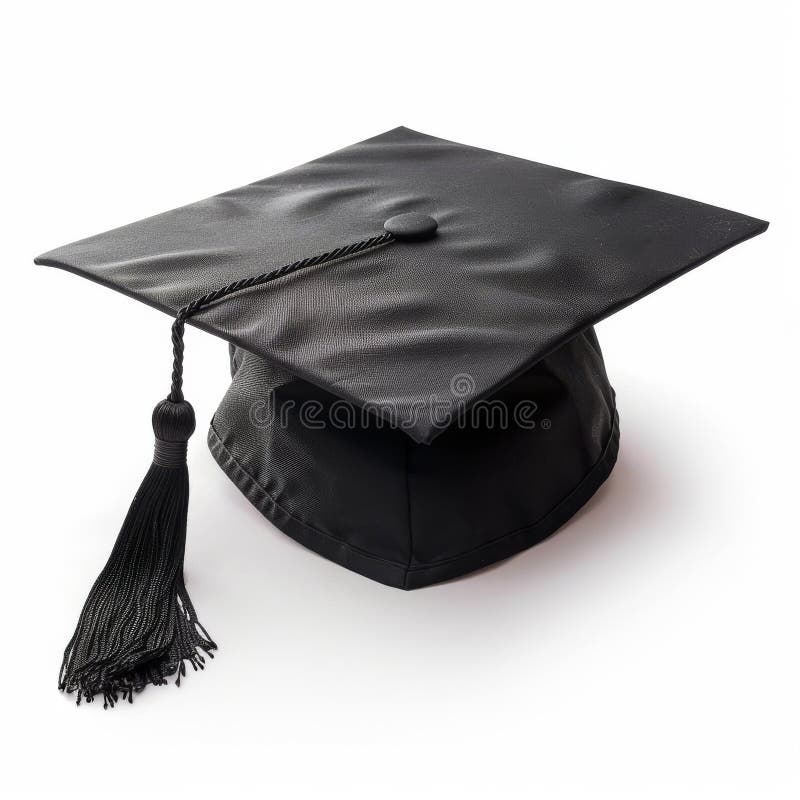 Black Graduation Cap Isolated on Transparent Background. Mortarboard ...