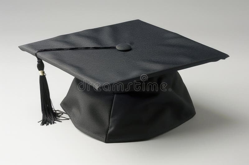 A Black Graduation Cap with a Tassel on the Top Stock Photo - Image of ...