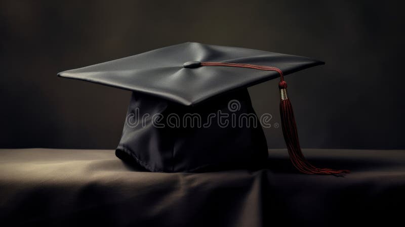 Black Graduation Hat. Generative AI Stock Illustration - Illustration ...