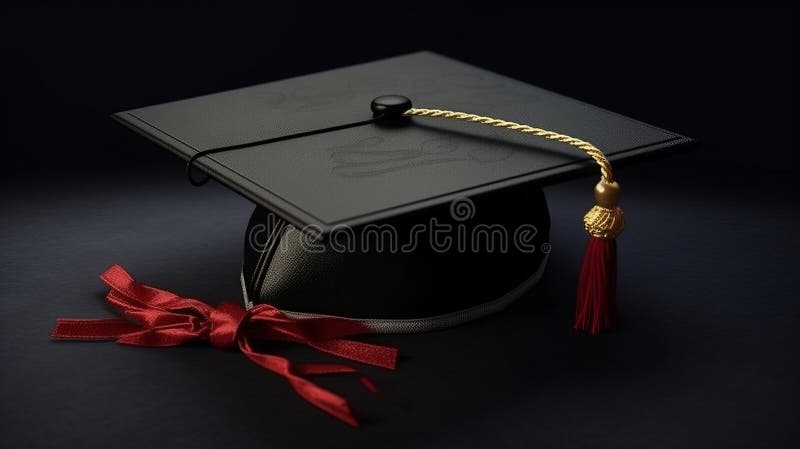 Black Graduation Hat. Generative AI Stock Illustration - Illustration ...