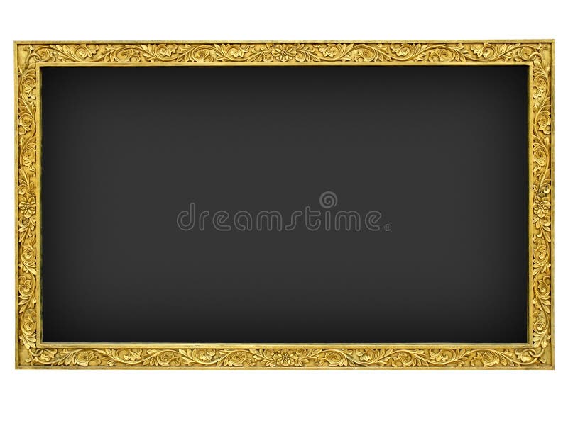 Black Granite with Gold Frame Stock Image - Image of intricate, blank ...