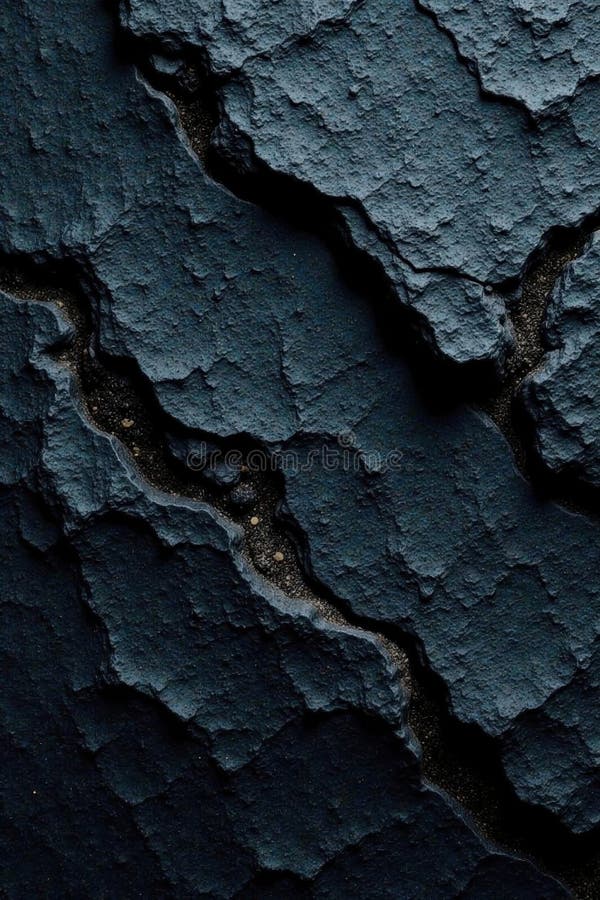 Black Granite-like Stone Deep Crevices Irregular Gritty Surface Graphic ...