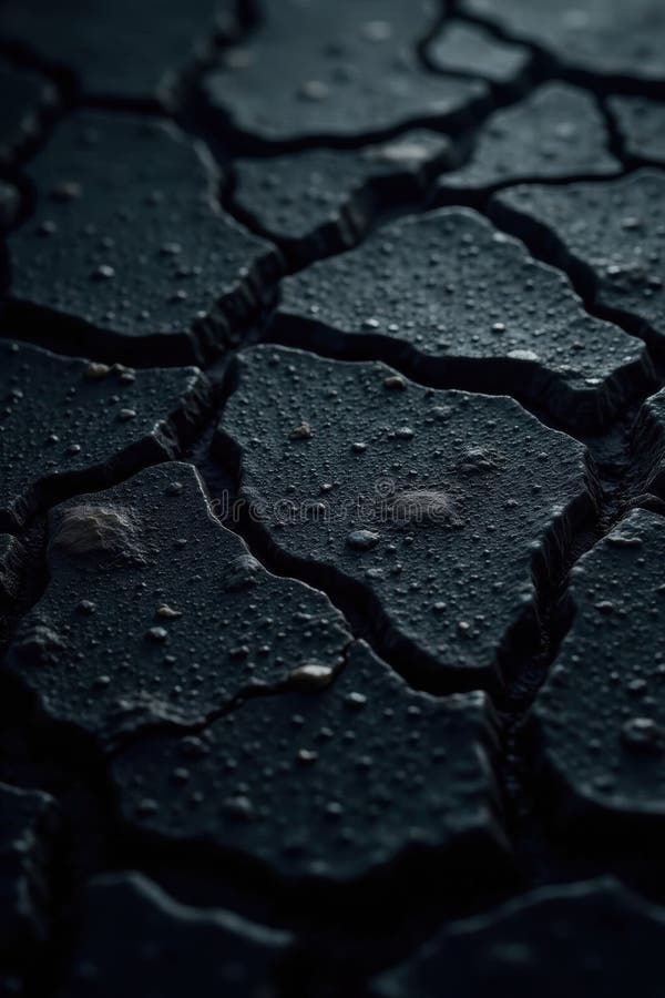 Black Granite Like Stone, Deep Crevices Irregular, Gritty Surface ...