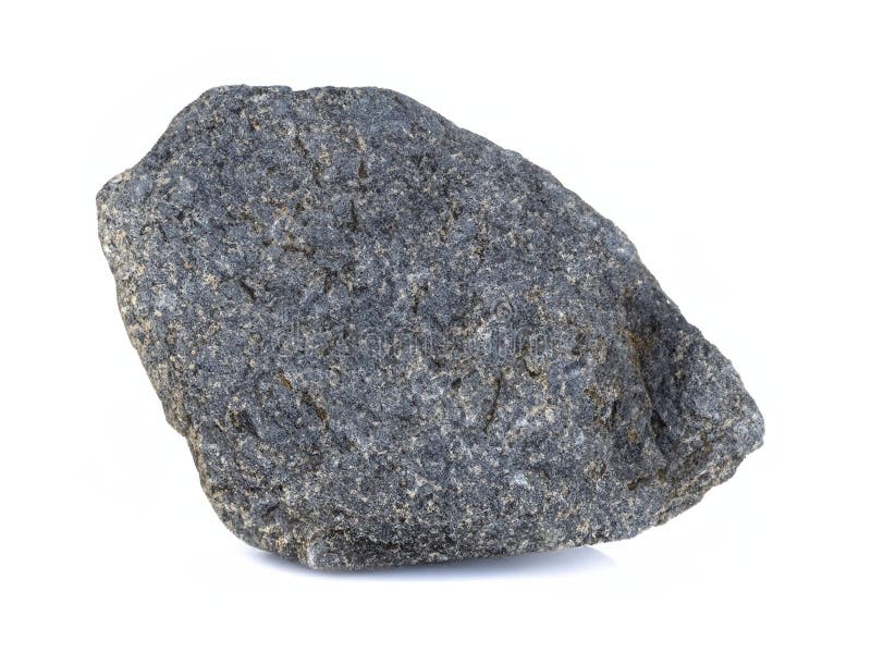 Black Granite Rock Isolated on White Background Stock Photo - Image of ...