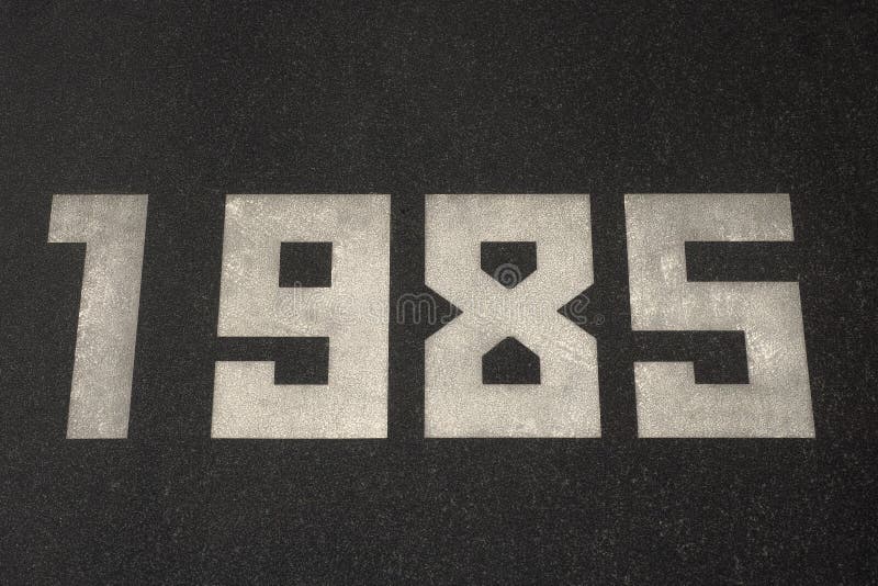 Black Granite Slab with White Numbers 1985 on it Stock Photo - Image of ...