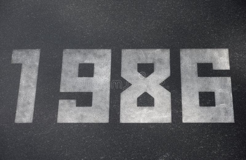 Black Granite Slab with White Numbers 1986 on it Stock Image - Image of ...