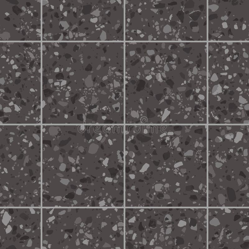 Black Granite Terrazzo Flooring Texture. Vector Seamless Pattern ...