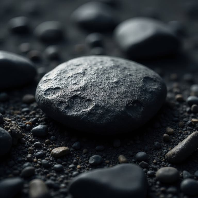 Black Granular Stone; Deep Shadows, Uneven Surface , Basalt, Geology ...