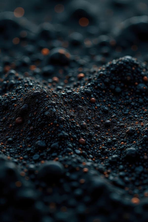 Black Granular Surface; Deep Shadows Highlight the Gritty Texture Dark ...