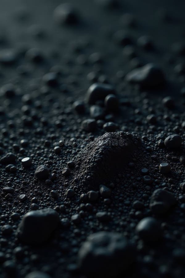 Black Granular Surface; Deep Shadows Highlight the Gritty Texture ...