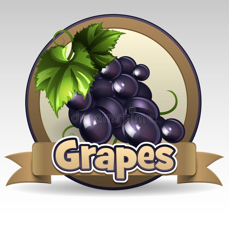 Grapes label poster stock vector. Illustration of berry - 50184571