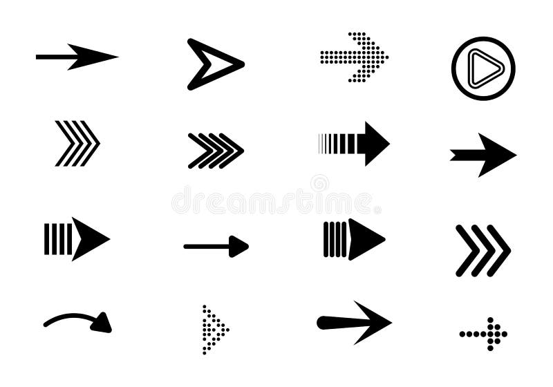 Black Graphic Direction Sign Computer Screen Arrow Stock Vector ...