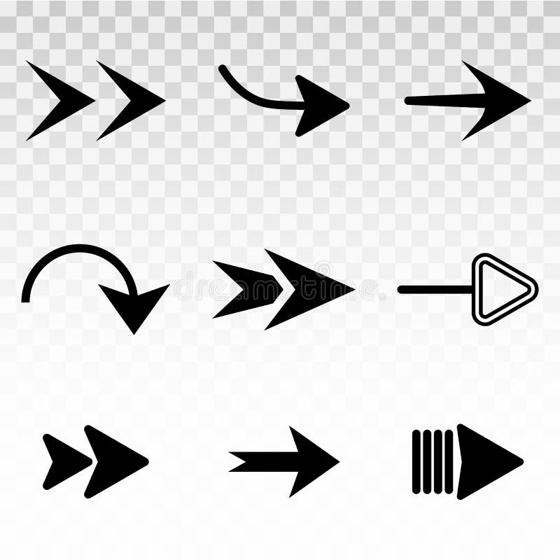 Black Graphic Direction Sign Computer Screen Arrow Stock Vector ...