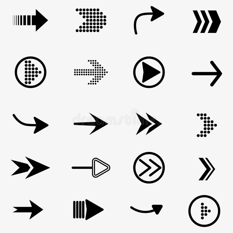 Black Graphic Direction Sign Computer Screen Arrow Stock Vector ...