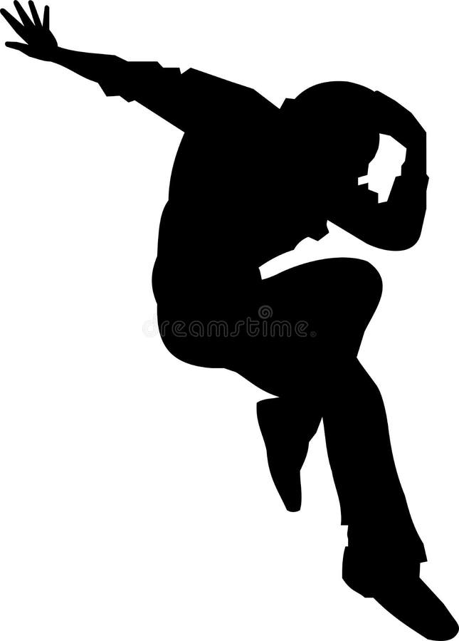 Black Graphic Silhouette of a Dancing Man, Isolated Element Stock Photo ...