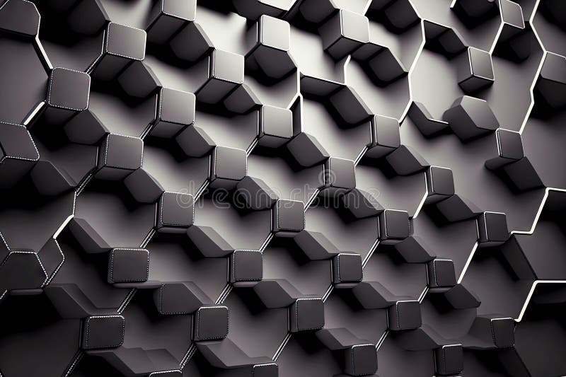 Black Graphite Panel in Form of Honeycomb As 3d Render Abstract ...