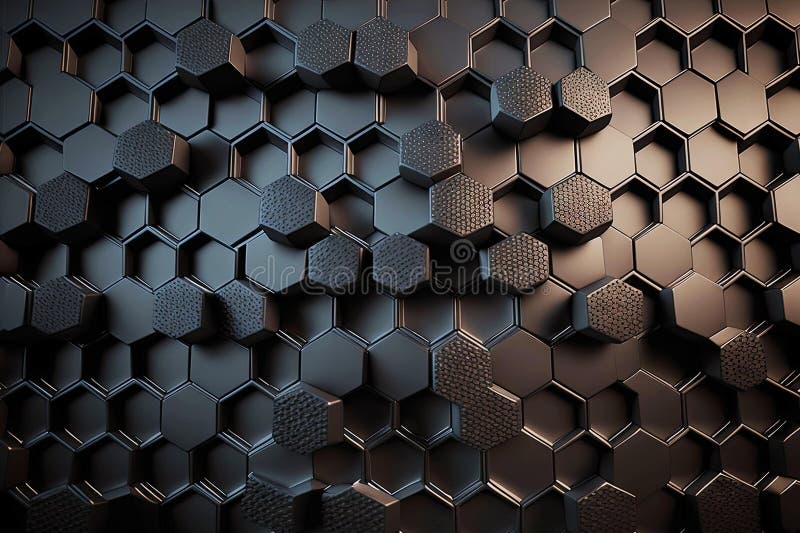 Black Graphite Panel in Form of Honeycomb As 3D Render Abstract ...