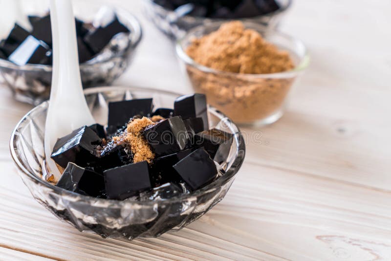 Black grass jelly stock photo. Image of asian, fresh - 120476306