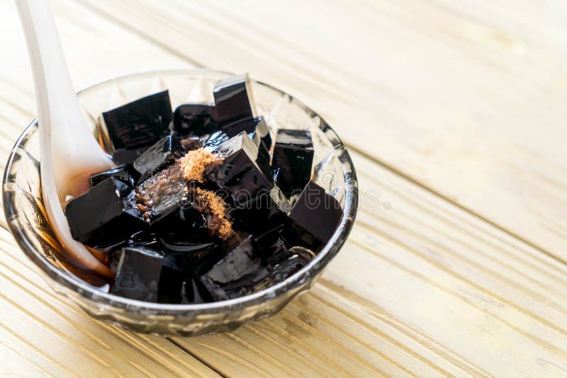 Black grass jelly stock image. Image of jelly, street - 121379707