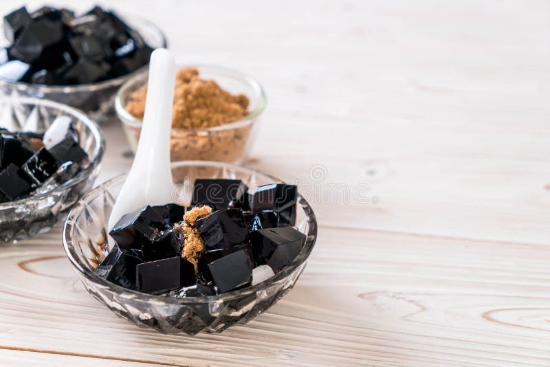 Black grass jelly stock image. Image of grass, white - 122165695