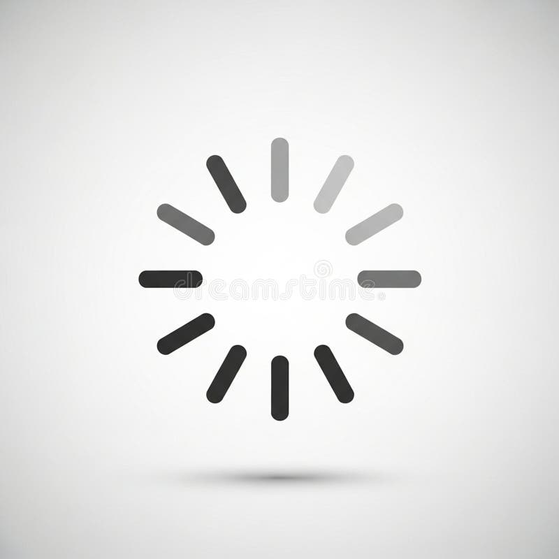 Circular Loading Icon with Segmented Sections and Progress Indicator in Monochrome Design Stock ...