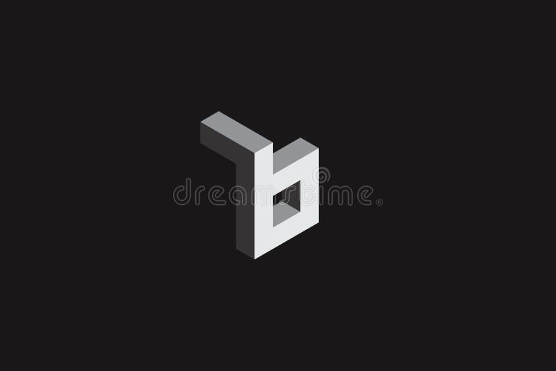 Black Gray Initial Letter B Isometric Logo Stock Vector - Illustration ...