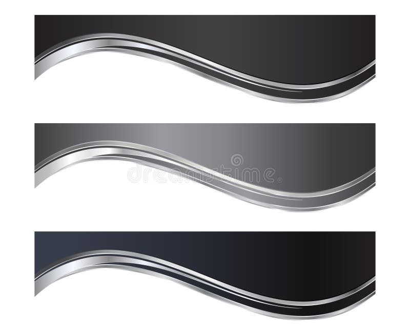 Black and Gray Letterhead Header Divider Template Set with Silver Stock ...