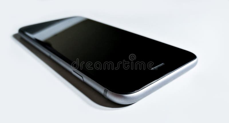 Black-gray Mobile Phone Laying Down Stock Image - Image of cellphone ...