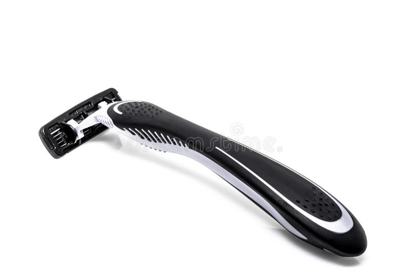 Black and Gray Shaving Razor Over White Background. Stock Image - Image ...