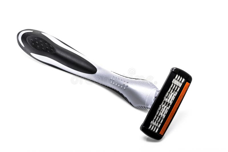 Black and Gray Shaving Razor Over White Background. Stock Image - Image ...