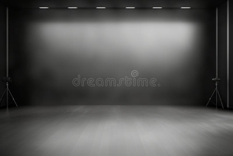 A Black and Gray Walls Empty Studio Generative AI Stock Illustration ...