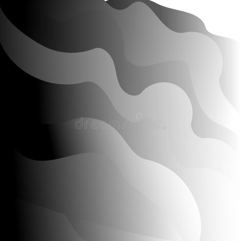 Black Gray Waves. Gradient Flow Background. Smooth Abstract Design ...