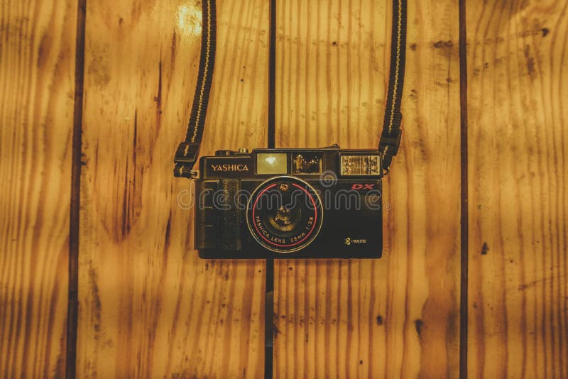 Black And Gray Yashica Digital Camera Stock Photo - Image of board ...