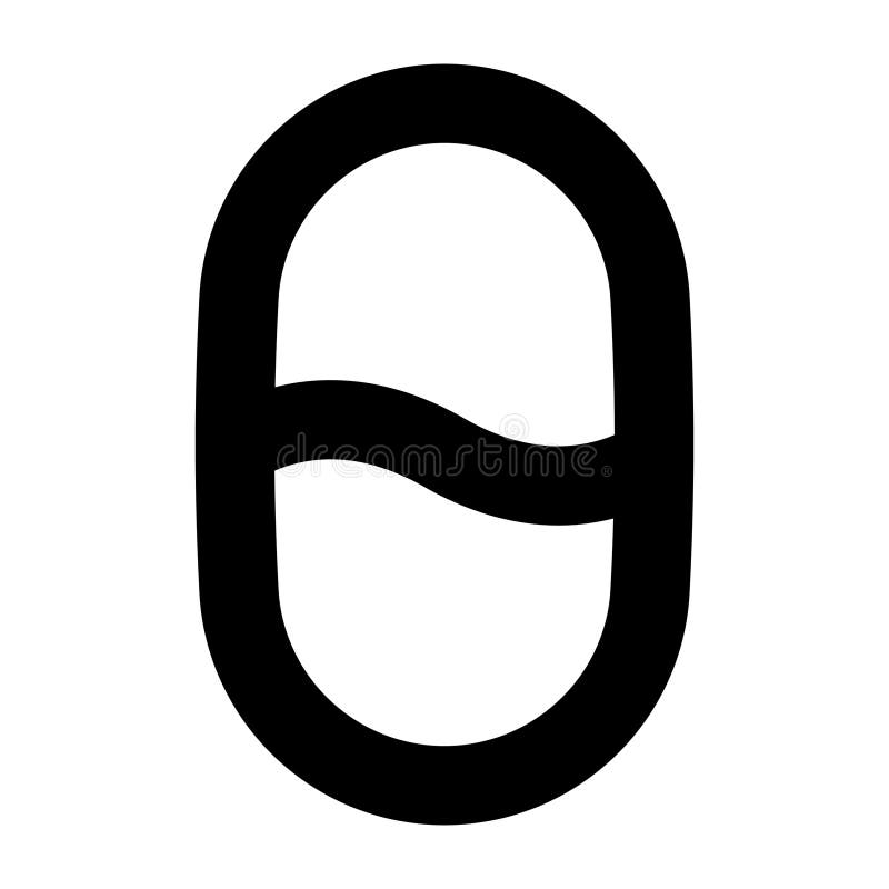 Black Greek Letter Theta Featuring a Smooth, Wavy Middle Stock ...